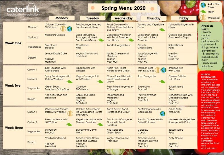 Lunch Menu - Croyland Primary School